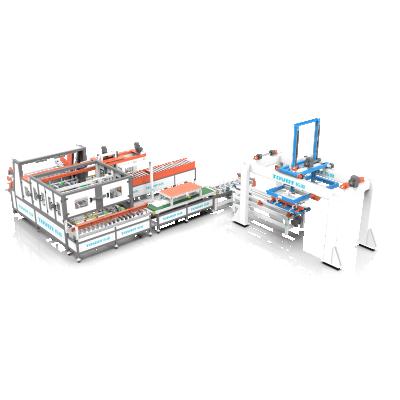 China Automatic Packaging Machine with Labeling Unit for Square SPC WPC LVT Flooring Line for sale
