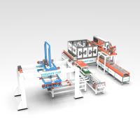China Automatic Packaging Machine with Labeling System for Square LVT SPC Flooring Manufacturing Factory for sale
