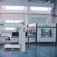 China Automatic Packaging Machine with Labeling System for Square LVT SPC Flooring Manufacturing Factory for sale