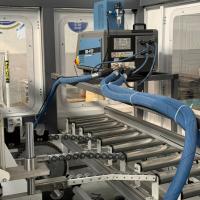 China Automatic Packaging Machine with Labeling Unit for Square SPC WPC LVT Flooring Line for sale
