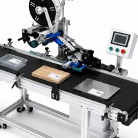 China High Speed Auto Top Labeling Machine for Boxes / Trays / Flat Products for sale