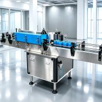China High Accuracy Automatic Flat Labeling Machine 30–100 Pcs/Min For Industrial Packaging for sale