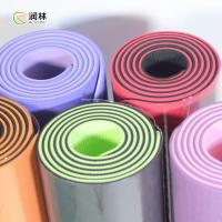 China Non Slip TPE Yoga Mat With Alignment Lines For Pilates And Fitness for sale