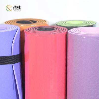 China Portable Eco Friendly TPE Yoga Mat For Tile Floor , 100 Recyclable High Density Gym Mat for sale