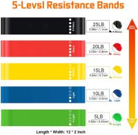 China Resistance Loop Exercise Bands With Instruction Guide And Carry Bag Set Of 5 for sale