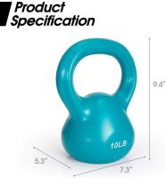 China Comfortable Hand Grip Solid Cast Iron Kettlebell Weights Blue 10lb 15lb 20lb for sale