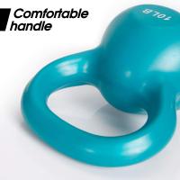 China Comfortable Hand Grip Solid Cast Iron Kettlebell Weights Blue 10lb 15lb 20lb for sale