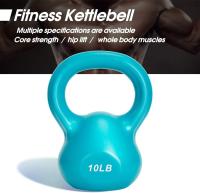 China Comfortable Hand Grip Solid Cast Iron Kettlebell Weights Blue 10lb 15lb 20lb for sale