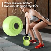 China Home Gym Anti Slip Handle PE Strength Training Kettlebell Green 5LBS 20 LBS for sale