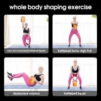 China Wide Handle Rubber Bottom Orange Weight Kettlebell For Training Arm Lifting, Core, Leg for sale