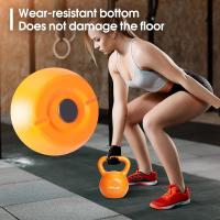 China Wide Handle Rubber Bottom Orange Weight Kettlebell For Training Arm Lifting, Core, Leg for sale