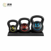 China Body Exercise Vinyl Coated Cement Kettlebell 5lb 10lb 15lb for sale