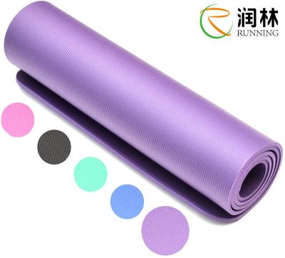 China Comfort Foam 10mm NBR Anti Slip Yoga Mat For Pilates Exercise for sale