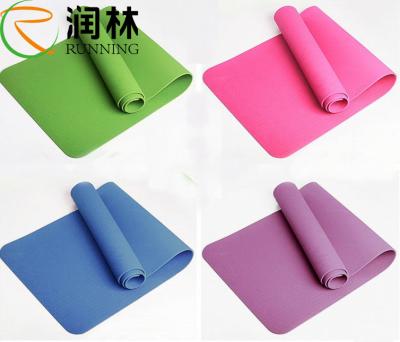 China Home Gym 4 Color Anti Slip Custom Tpe Yoga Mat 4-10mm Double Body Building for sale