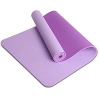 China Light Purple Custom Non Slip Pilates Eco Friendly TPE Yoga Mat Foldable With Travel Bag for sale