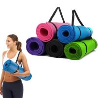 China High Elastic NBR Thick Anti Slip Yoga Mat Light Weight 10mm Large For Women for sale