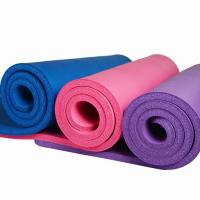 China OEM Solid Color Fitness NBR Yoga Mat 183cm 10mm For Pilate Exercise for sale