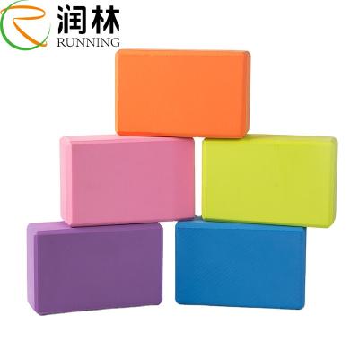 China Soft EVA Foam Yoga Block Non Slip Pink Purple Blue Color for sale