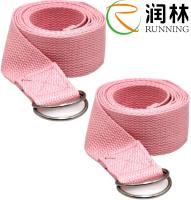 China Fitness Stretching Yoga Strap Band 6ft With Adjustable Metal D Ring Buckle Loop for sale