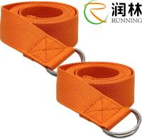 China Fitness Stretching Yoga Strap Band 6ft With Adjustable Metal D Ring Buckle Loop for sale
