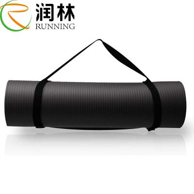 China Gym Accessories Oem Fitness Nbr Yoga Mat Classical Black Anti Scratch Durable for sale