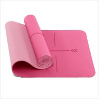 China Fitness Custom Logo 6mm TPE Yoga Mat Double Side With Customized Position Line for sale