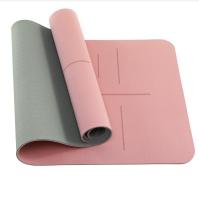 China Fitness Custom Logo 6mm TPE Yoga Mat Double Side With Customized Position Line for sale