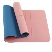 China Fitness Custom Logo 6mm TPE Yoga Mat Double Side With Customized Position Line for sale