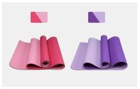 China Fitness Pilates Organic Tpe Yoga Mat Waterproof Non Slip Custom Logo for sale