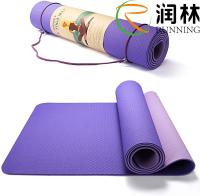China Exercises TPE Yoga Mat Non Slip Eco Friendly With Carrying Strap for sale