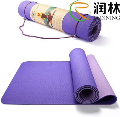 China Exercises TPE Yoga Mat Non Slip Eco Friendly With Carrying Strap for sale