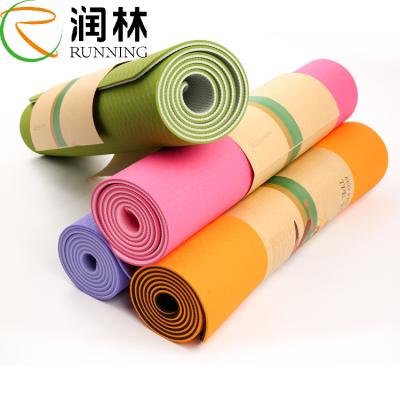 China Double Layer Single Layer Tpe Yoga Mat Custom Logo 6 Mm For Yoga Exercisers for sale