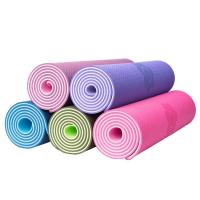 China Double Layer Single Layer Tpe Yoga Mat Custom Logo 6 Mm For Yoga Exercisers for sale