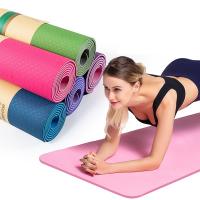 China Double Layer Single Layer Tpe Yoga Mat Custom Logo 6 Mm For Yoga Exercisers for sale
