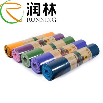 China SPORTS Thick Tpe Yoga Mat Non Slip Logo customized With Strap for sale