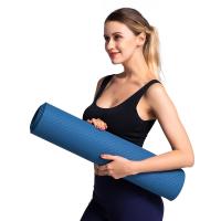 China SPORTS Thick Tpe Yoga Mat Non Slip Logo customized With Strap for sale