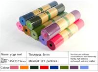 China Gym Pilates Yoga Tpe Rubber Thick Fitness Mat Anti Slip Custom Logo for sale