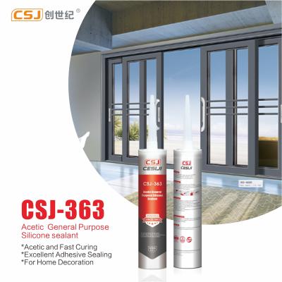 China General Purpose Acetic Silicone Sealant Fast Curing For Glass Adhesion for sale