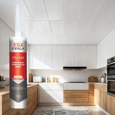 China High-Elastic Acetic Cure Adhesive Sealant 300mL - Compatible with PVC Construction Materials and Steel for sale