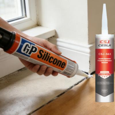 China GP Silicone Acetic Cure Adhesive Sealant 300mL - Compatible with PVC Construction Materials and Steel silicone sealant for sale