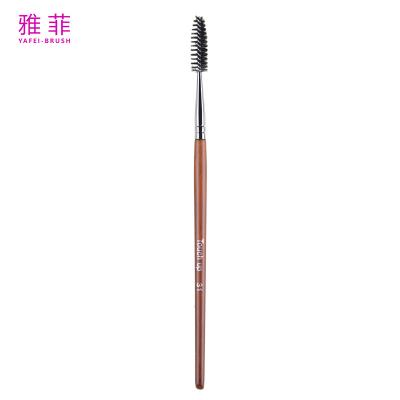 China TOUCH UP 31 Eyelash Spiral Curly Eyebrow Brush Custom Logo Copper Ferrule Wooden Handle Premium Quality for sale