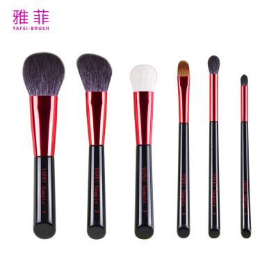 China 291A00706  6pcs Wooden Handle Makeup Brush Set OEM ODM Professional Brush Set for sale