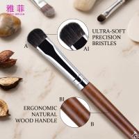 China Handmade Goat Hair Eyeshadow Blending Brush Cruelty-Free Precision Eye Makeup Applicator with Sustainable Wooden Handle for sale