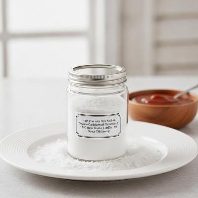 China High Viscosity Pure Sodium Carboxymethyl Cellulose Powder CMC Halal Kosher Certified for Sauce Thickening for sale