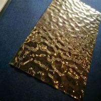 China 6mm Checkered Stainless Steel Plate For Door Thickness 0.8mm Pvd Water Ripple Stamped Hotel for sale