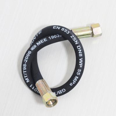 China Flexible Braided Reinforced Heat Delivery Fuel Oil Hose Assembly 1/2 3/4 1 Inch with 20-90 Shore A Hardness for sale