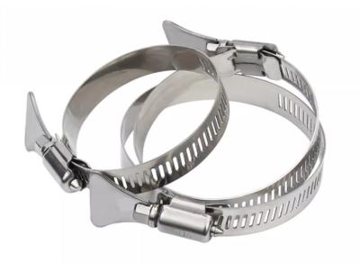 China American USA Standard 304 Stainless Steel Worm Drive Hose Clamp 1 Inch Diameter Range with Shake-Light Finish for sale
