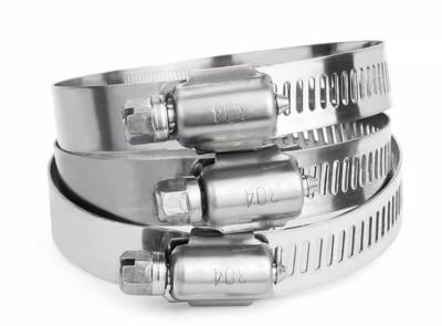China 304 316 Stainless Steel Hose Clamp American Type 1/4 Inch 8-16mm Diameter Range Industrial Grade for sale