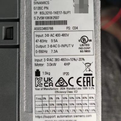 China SINAMICS G120C PN 3,0KW UNFIL 6SL3210-1KE17-5UF1 Frequency Converter 100% New and Original for sale