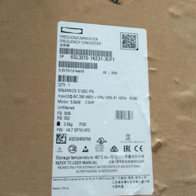 China SINAMICS G120C PN 5.5KW UNFIL 6SL3210-1KE21-3UF1 Frequency Converter 100% New and Original for sale